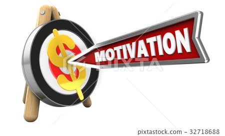 3d illustration of target with motivation arrow - Stock Illustration ...