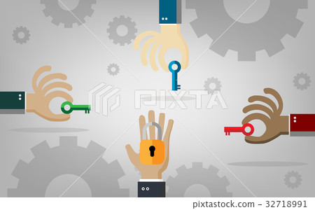Green key,Blue key and Red key for unlock, data. - Stock Illustration ...