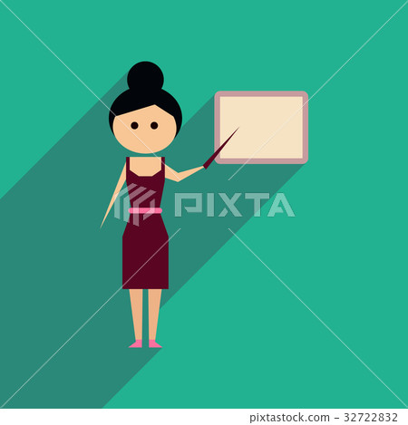 Flat web icon with long shadow woman teacher - Stock Illustration ...