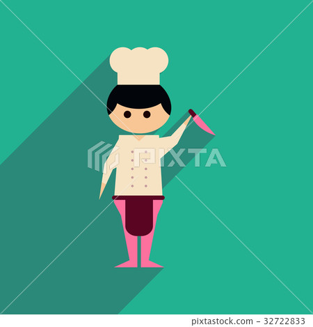 Flat web icon with long shadow Man cook - Stock Illustration [32722833 ...