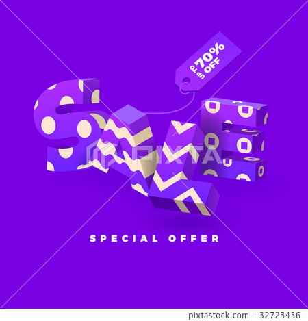 sale 3D sign purple - Stock Illustration [32723436] - PIXTA