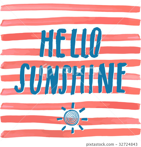 Lettering summer quote hello sunshine. Vector - Stock Illustration ...