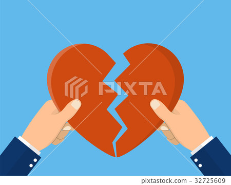 Hands tearing apart heart symbol - Stock Illustration [32725609] - PIXTA