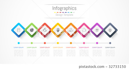 Infographic design elements with 8 options - Stock Illustration ...