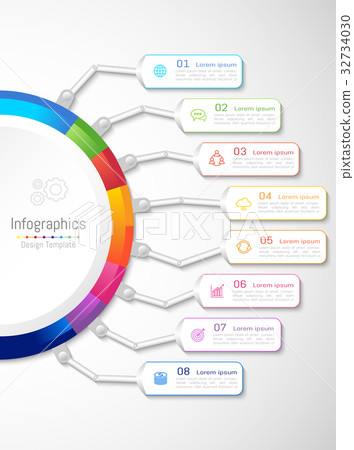 Infographic design elements with 8 options - Stock Illustration ...