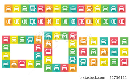 Deformed car icon decorative ruling - Stock Illustration [32736111] - PIXTA
