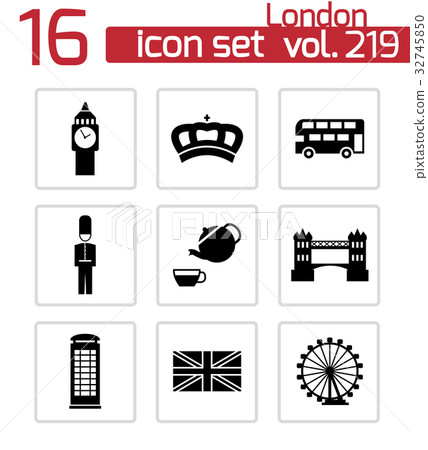 Vector black london icons set - Stock Illustration [32745850] - PIXTA