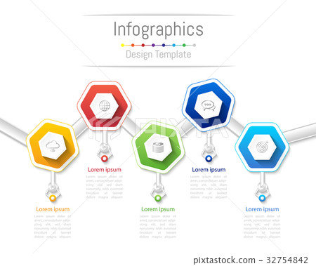 Infographic design elements with 5 options - Stock Illustration ...