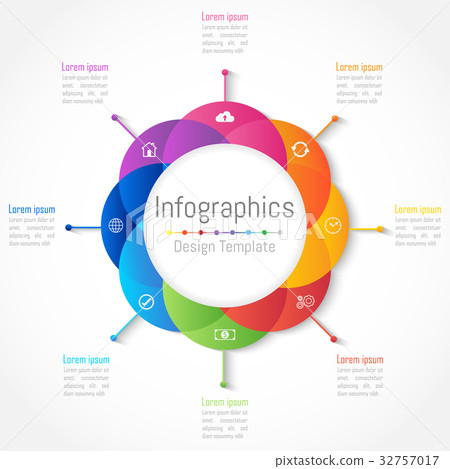 Infographic design elements with 8 options - Stock Illustration ...