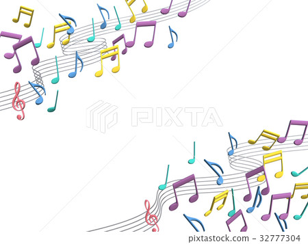 Musical score and musical score image cutout - Stock Illustration ...