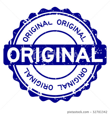 Grunge blue original round rubber seal stamp - Stock Illustration ...