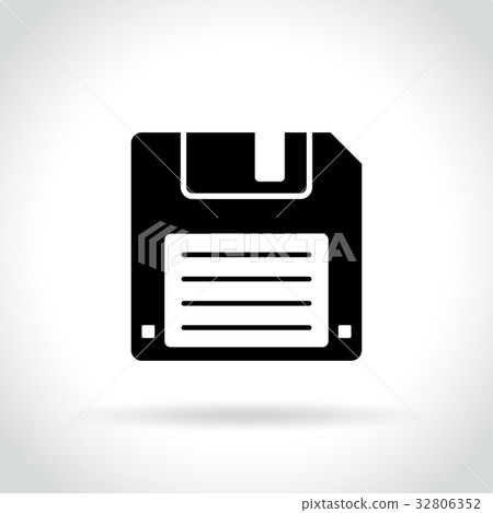 floppy disc icon on white background - Stock Illustration [32806352 ...