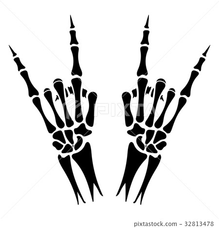 Skeleton hands heavy metal sign-插圖素材 [32813478] - PIXTA圖庫