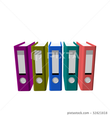 Colorful file folders.Isolated on white background - Stock Illustration ...
