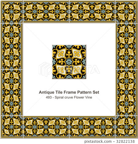 Antique tile frame pattern set - Stock Illustration [32822138] - PIXTA