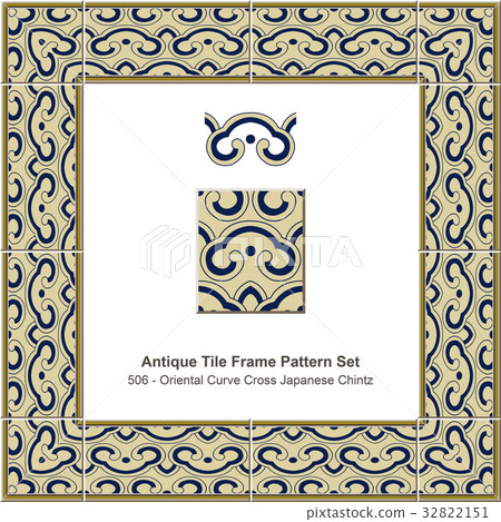 Antique tile frame pattern set - Stock Illustration [32822151] - PIXTA