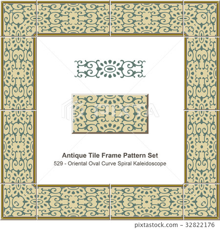 Antique tile frame pattern set - Stock Illustration [32822176] - PIXTA