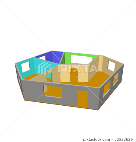 Empty room plan.Isolated on white background. - Stock Illustration ...
