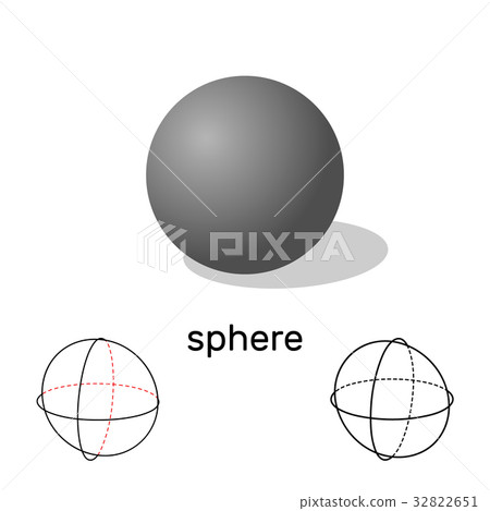 Sphere. Geometric shape. Isolated on white -插圖素材 [32822651] - PIXTA圖庫