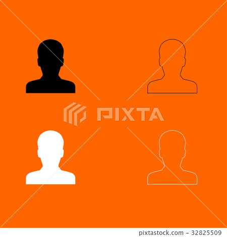 Avatar black and white set icon . - Stock Illustration [32825509] - PIXTA