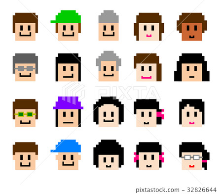 Pixel face - Stock Illustration [32826644] - PIXTA
