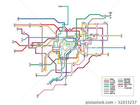 Tokyo subway route map - Stock Illustration [32833237] - PIXTA