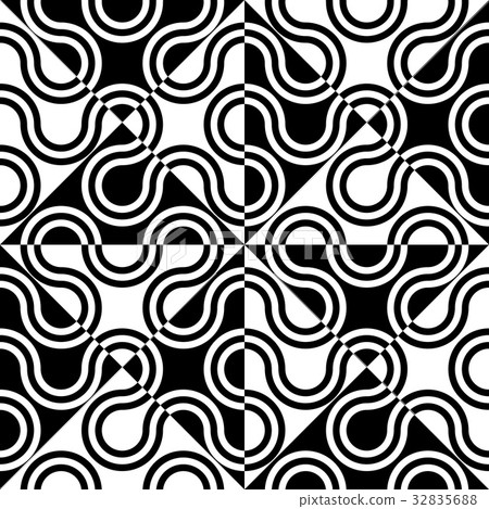 Seamless Curved Shape Pattern - Stock Illustration [32835688] - PIXTA