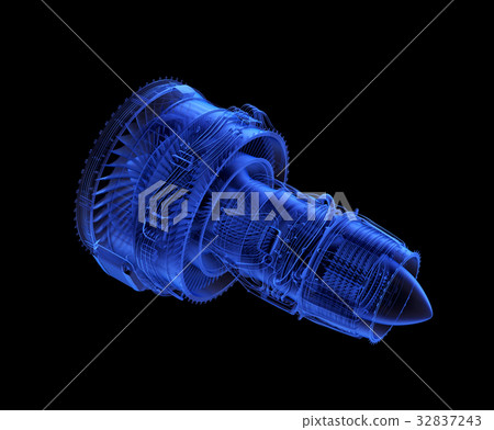 Image of X-ray style turbofan engine - Stock Illustration [32837243 ...