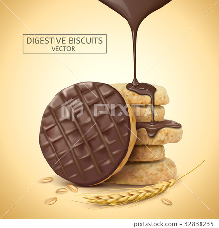 Chocolate digestive biscuit element - Stock Illustration [32838235] - PIXTA