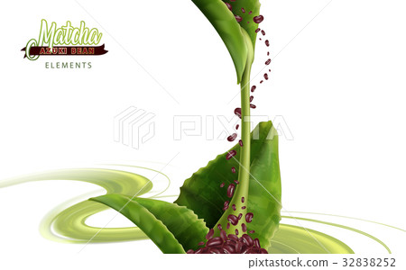 Matcha azuki bean elements - Stock Illustration [32838252] - PIXTA