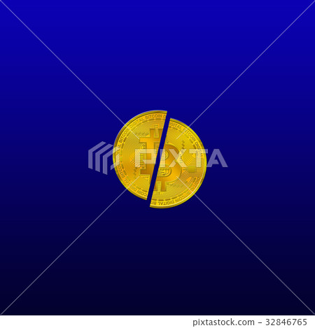 Split of bitcoin - Stock Illustration [32846765] - PIXTA