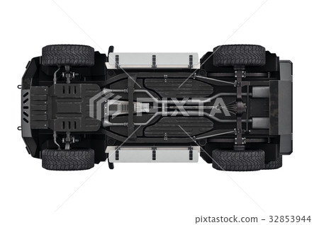Suv car 4wd suspension, bottom view-插圖素材 [32853944] - PIXTA圖庫
