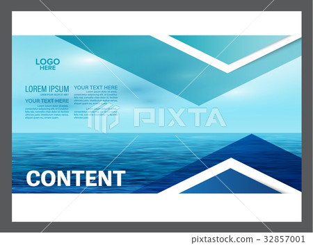 Seascape presentation layout design template - Stock Illustration ...