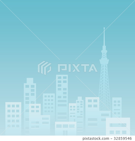 Tokyo buildings _ silhouette - Stock Illustration [32859546] - PIXTA