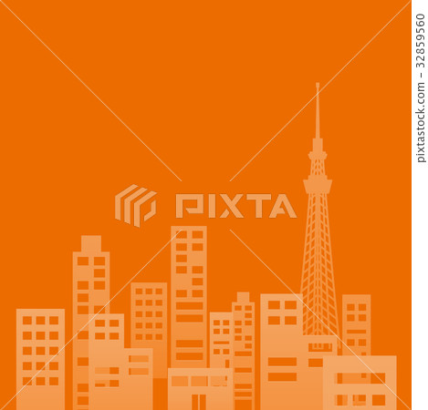 Tokyo buildings _ silhouette - Stock Illustration [32859560] - PIXTA