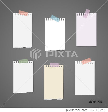 Collection of various note papers, ready for... - Stock Illustration ...