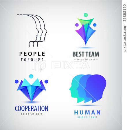 Vector set of human, men logos. Creative group - Stock Illustration ...