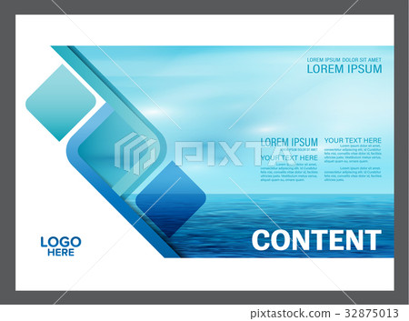 Seascape presentation layout design template - Stock Illustration ...