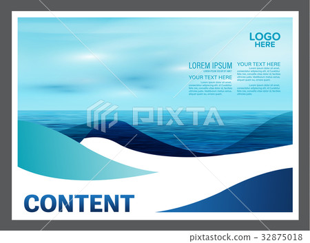 Seascape presentation layout design template - Stock Illustration ...