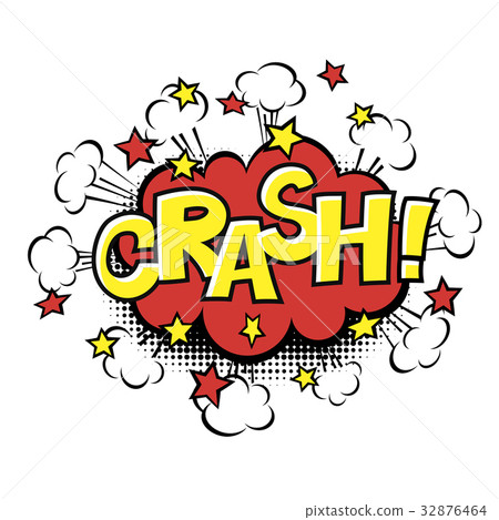 CRASH! phrase in speech bubble. Comic text. - Stock Illustration ...