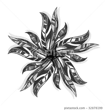 Abstract dotted leaves vector illustration. Leaf - Stock Illustration ...