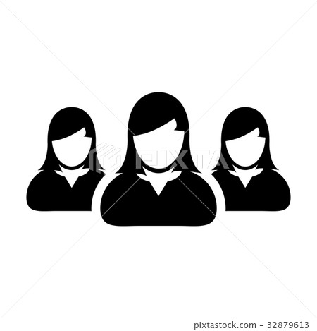 Women Team Icon Vector User Group of People Symbol - Stock Illustration ...