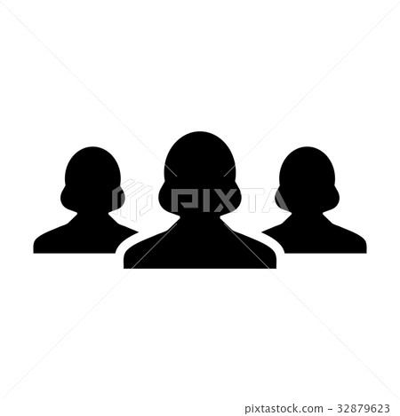 Women Team Icon Vector User Group of People Symbol - Stock Illustration ...