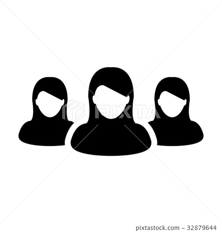 Women Team Icon Vector User Group of People Symbol - Stock Illustration ...