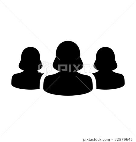 Women Team Icon Vector User Group of People Symbol - Stock Illustration ...
