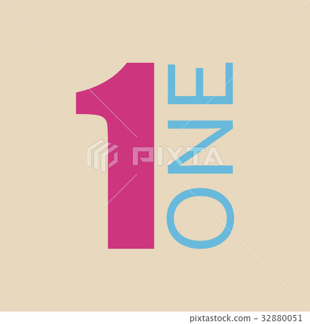 Word and number one vector. First template icon - Stock Illustration ...