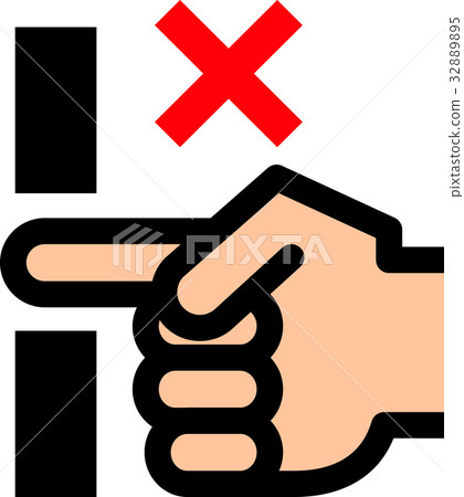 Warning of danger of pinching a finger - Stock Illustration [32889895 ...