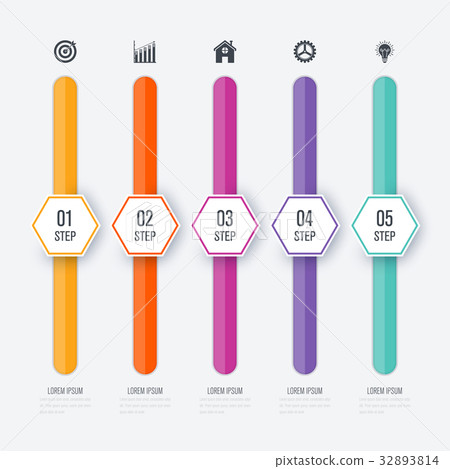 Vector illustration infographic five options - Stock Illustration ...