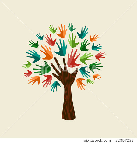 Helping Hands Tree Clip Art