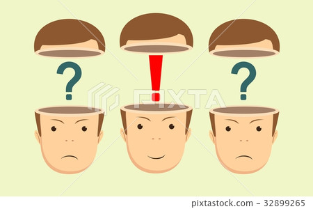 Leadership concept with question marks and red - Stock Illustration ...